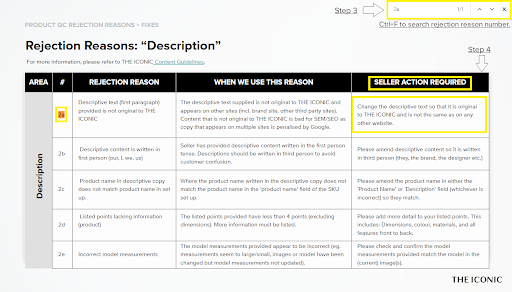 Rejection Reasons – Iconic MP